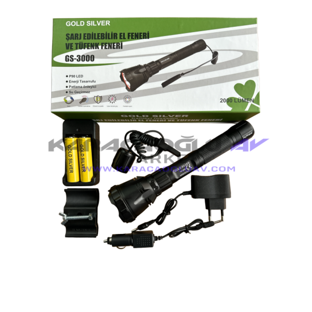 GOLD SİLVER TÜFEK VE EL FENERİ GS-3000 - gs-585